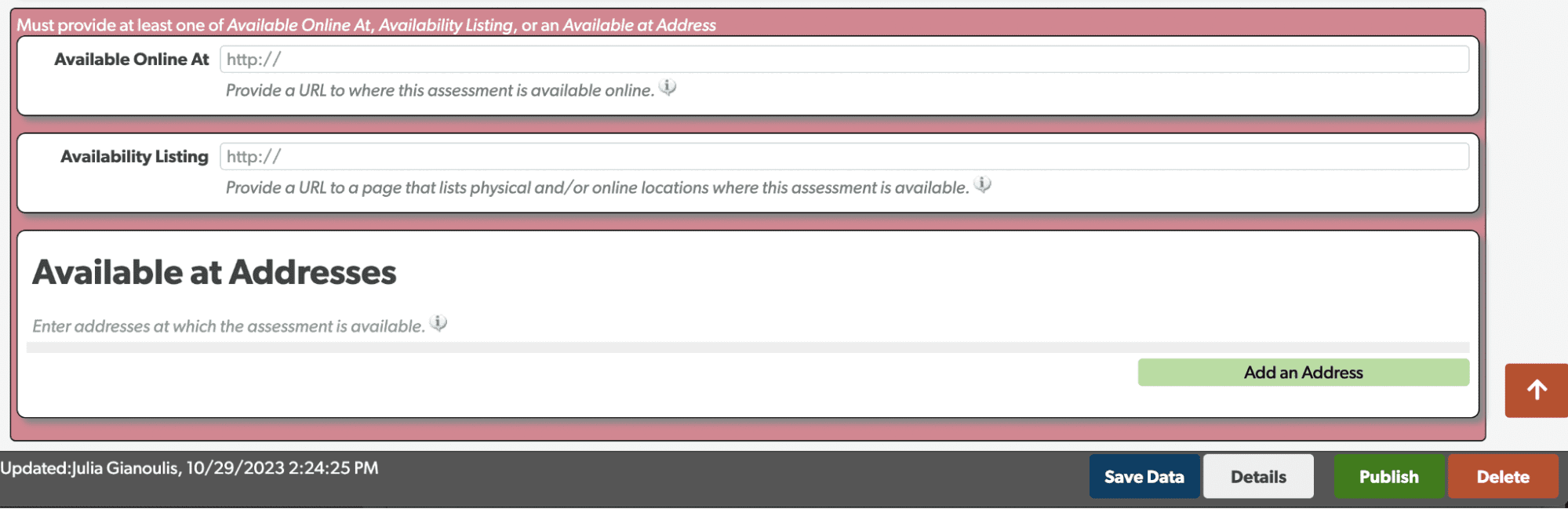 Entering and Approving Assessment Data - Credential Registry Guidance