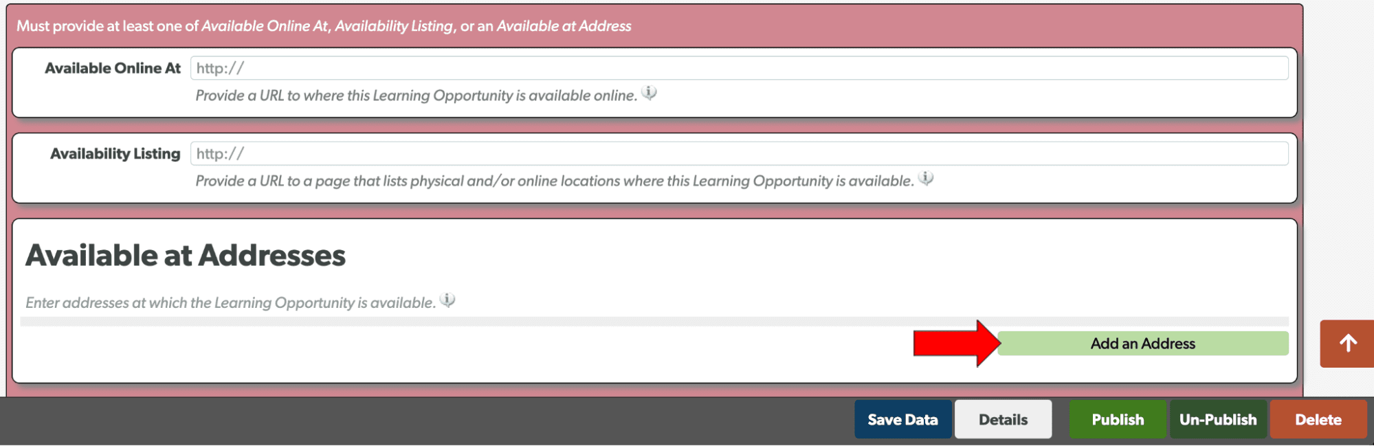 Entering and Approving Learning Opportunity Data - Credential Registry Guidance