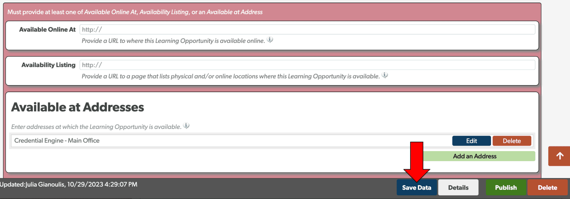 Entering and Approving Learning Program Data - Credential Registry Guidance
