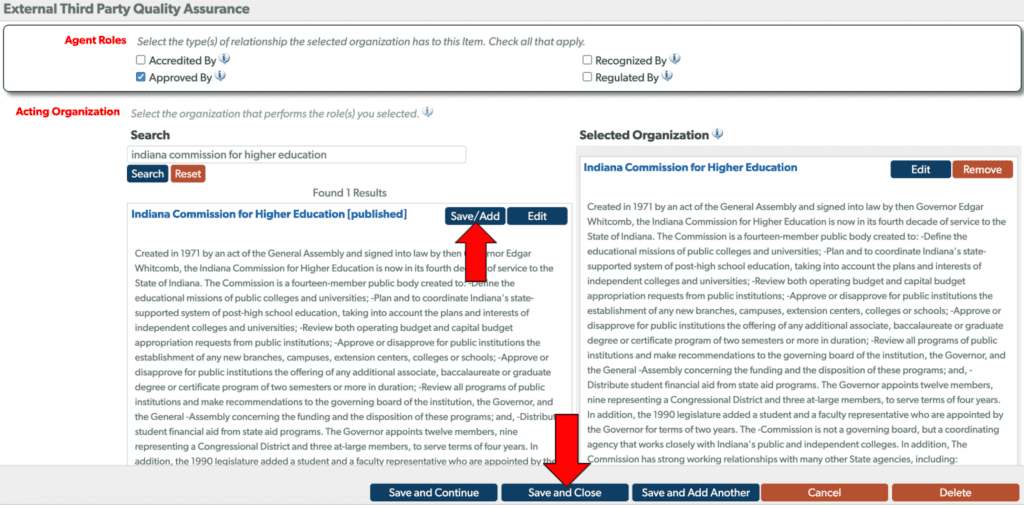 Entering and Approving Organization Recommended Benchmark Data - Credential Registry Guidance