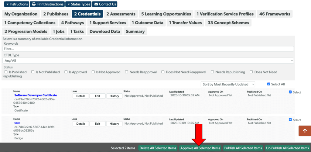 Entering and Approving Credential Data - Credential Registry Guidance