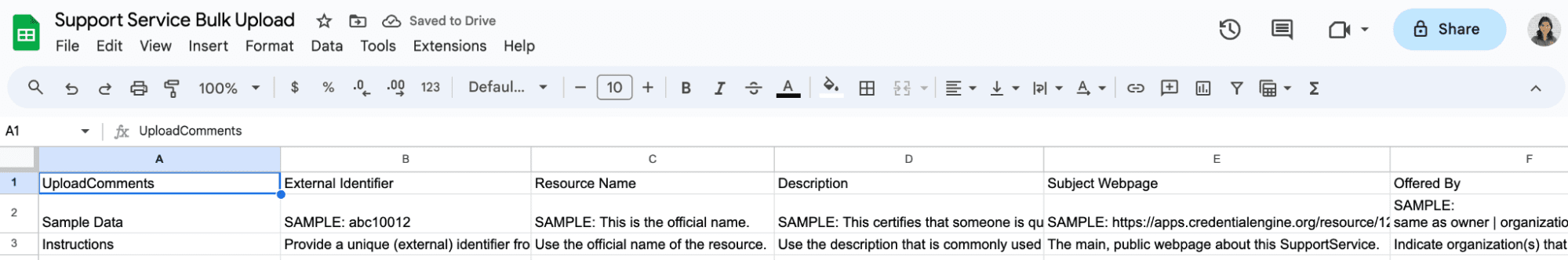 Uploading and Approving Support Service Data - Credential Registry Guidance