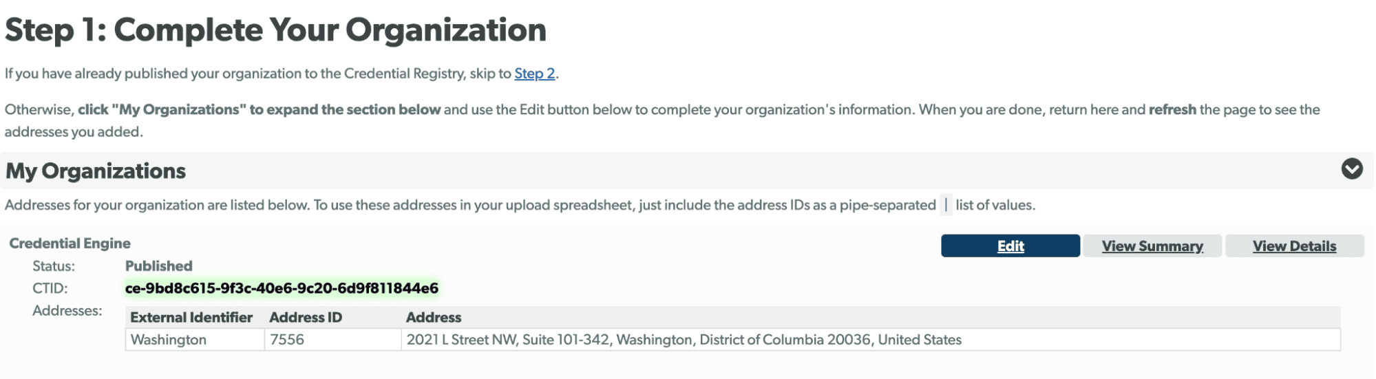 Uploading and Approving Task Data - Credential Registry Guidance