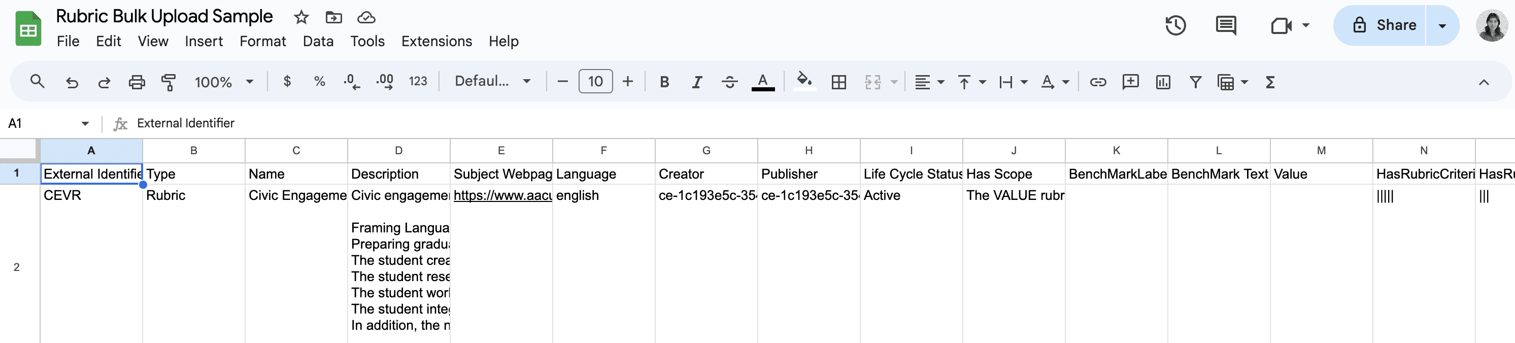 Uploading and Approving Rubrics Data - Credential Registry Guidance