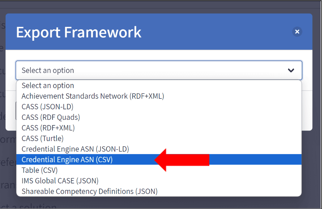 Updating Published Competency Framework or Competency Collection via Manual Entry - Credential ...