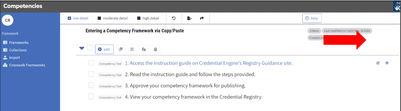 Entering Competency Framework via Copy/Paste Import - Credential Registry Guidance