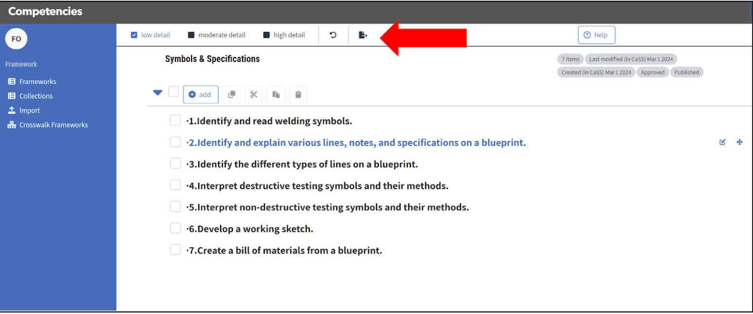 Updating Published Competency Framework or Competency Collection via ...