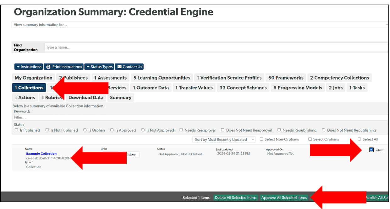 Instructions for Creating a Collection in the Registry - Credential Registry Guidance