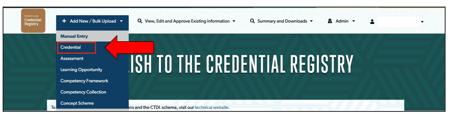 Get Started: Publish Your Certifications via Manual Entry - Credential Registry Guidance
